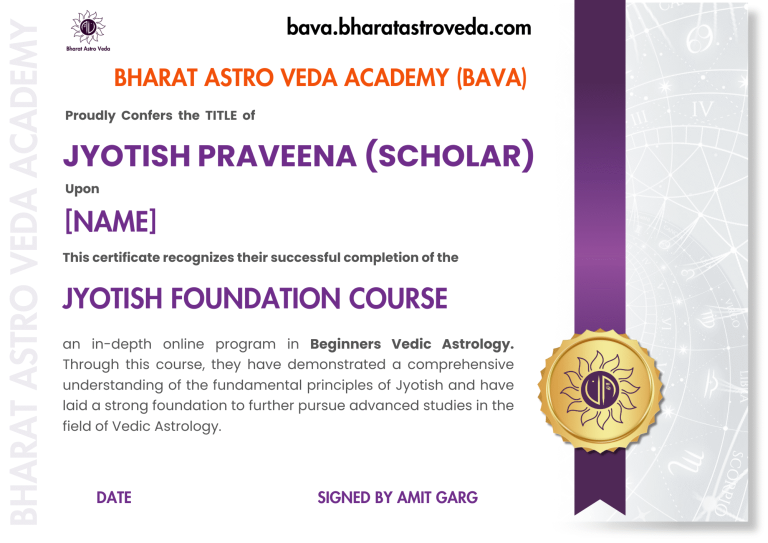 Astrology - Beginners Course - Bharat Astro Veda Academy